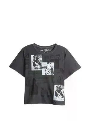 SAITOS Kurt Graphic-print Cotton T-shirt - Grey