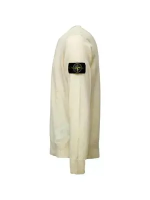 Stone Island Rws Geelong Wool Crewneck Sweater With Contrast Stitching - Neutrals