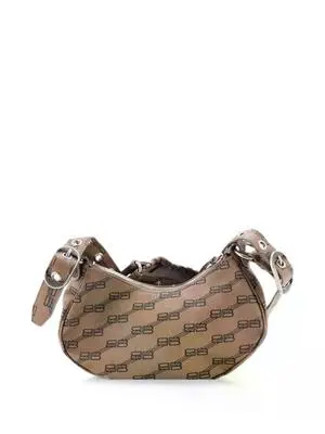 Balenciaga Le Cagole Giant Studs Bb Monogram Coated Canvas Shoulder Bag