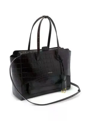 HIDESINS Medium Flap Croc-effect Patent Leather Tote Bag