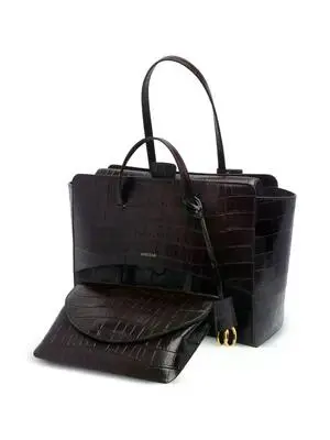 HIDESINS Medium Flap Croc-effect Patent Leather Tote Bag