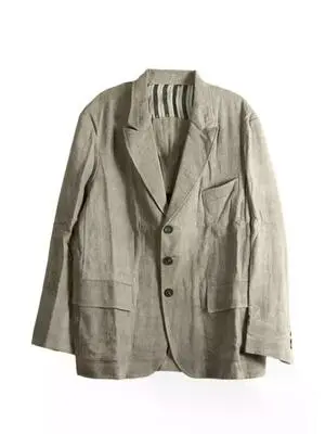ZIGGY CHEN Notched-lapels Single-breasted Blazer - Green