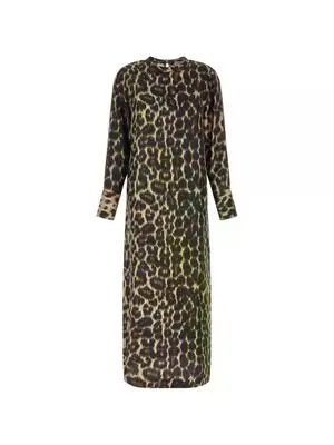 Alberto Biani Animal-print Silk Maxi Dress - Brown