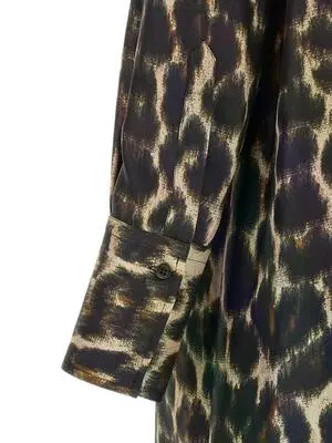 Alberto Biani Leopard Print Silk Maxi Dress
