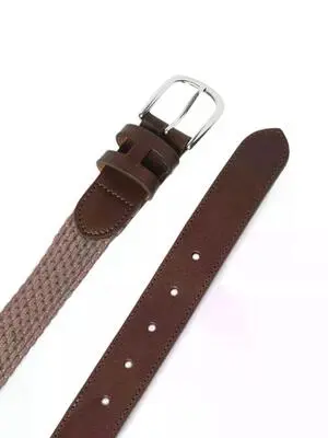 HACKETT LONDON Braided Leather-trim Belt