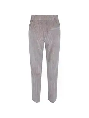 ANNE CLAIRE Corduroy-effect Elasticated-waist Trousers - Neutrals