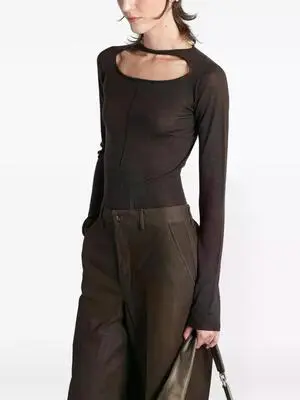 Rick Owens Cut-out Long-sleeve Top