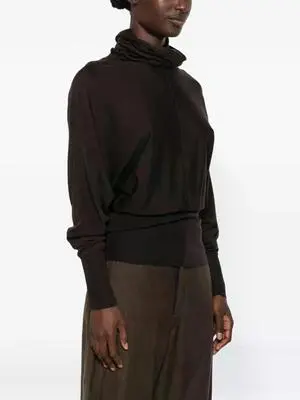 Soeur Wool Roll-neck Knit - Brown