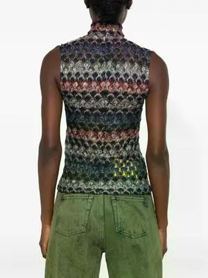 Missoni Zigzag-knit High-neck Sleeveless Top