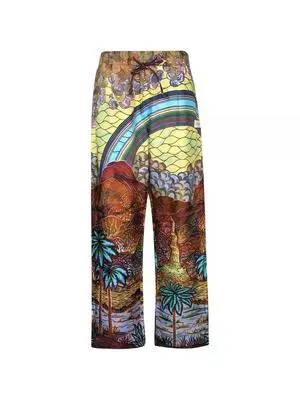 ATELIER VLISCO Graphic-print Drawstring Straight-leg Trousers