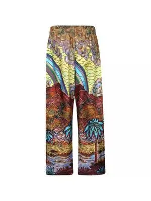 ATELIER VLISCO Graphic-print Drawstring Straight-leg Trousers