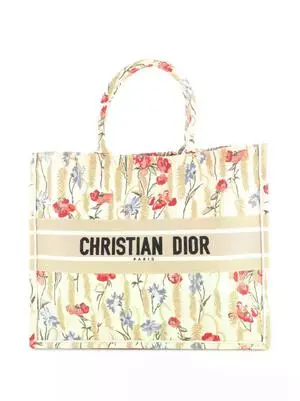 Dior Book Embroidered Canvas Large Tote Bag - Gold