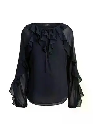 Ralph Lauren Ruffled-sleeve Blouse - Blue
