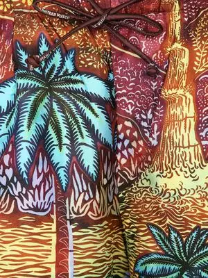 ATELIER VLISCO Palm-tree Print Drawstring Deck Shorts
