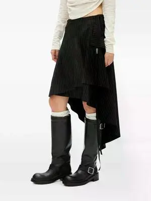 ANN DEMEULEMEESTER Birit Asymmetric Pinstriped Wrap Skirt