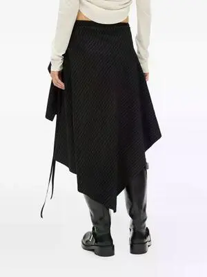ANN DEMEULEMEESTER Birit Asymmetric Pinstriped Wrap Skirt