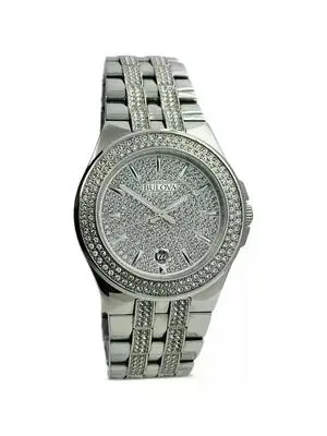 Bulova Swarovski Crystal-embellished Stainless Steel Watch
