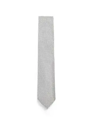 TOM FORD Net-pattern Satin Neck Tie - Grey