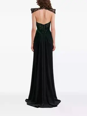 GEMY MAALOUF Beaded High-neck Dress