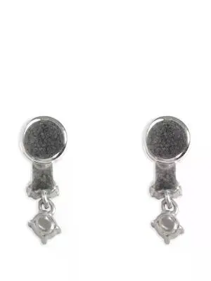 JIL SANDER Crystal-embellished Drop Earrings - Silver
