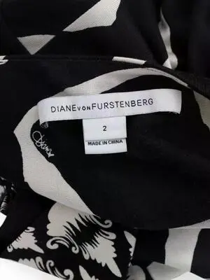 Diane Von Furstenberg Abstract Print Silk Wrap Dress
