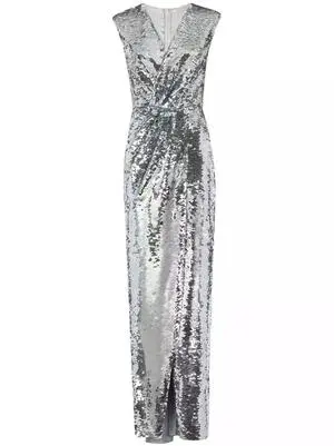 Dolce & Gabbana Sequin-embellished Draped Dress - Silver