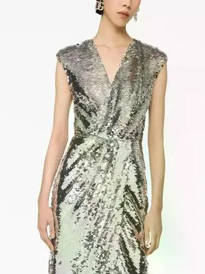 Dolce & Gabbana Sequin-embellished Draped Dress