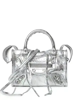 Balenciaga Leather Shoulder Bag - Silver