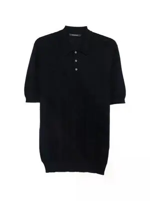 Tagliatore Pratt Textured-knit Polo Shirt - Blue