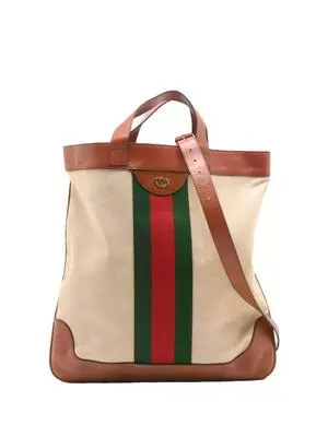 Gucci 2016-2026 Large Canvas Web Satchel - Neutrals