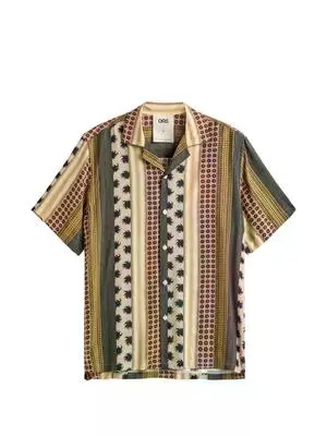 OAS Company Rocco Patchwork Striped Shirt - Neutrals