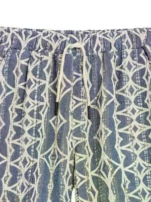 OAS Company Arko Nicola Geometric Jacquard Drawstring Shorts - Blue