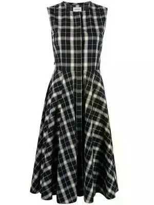 Woolrich Check Flared Midi Dress