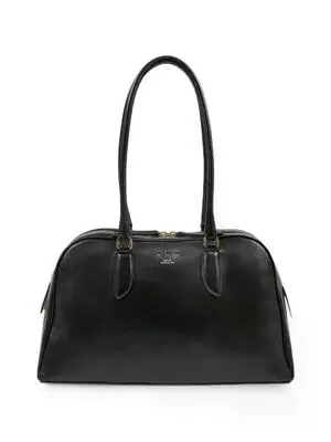 A.p.c. Logo-print Leather Shoulder Bag - Black