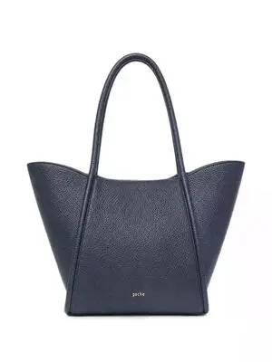 POCHE PARIS Grained Leather Tote Bag - Blue