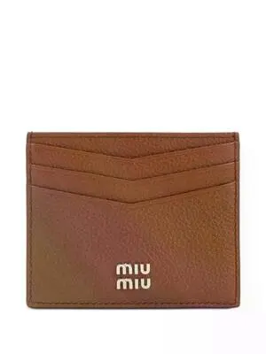 Miu Miu Leather Card Holder - Brown