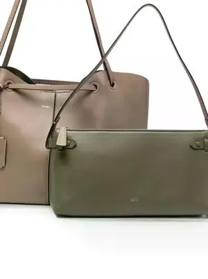 Max Mara Mixed Doubles Leather Tote Bag