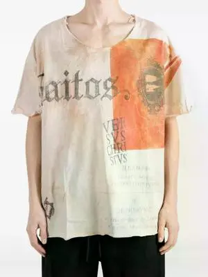 SAITOS 783 Anchor Graphic-print Distressed-effect T-shirt