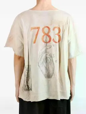 SAITOS 783 Anchor Graphic-print Distressed-effect T-shirt