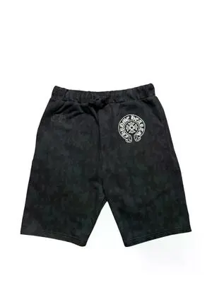 Chrome Hearts Cemetery Cross Pattern Shorts - Black