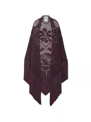 CHIARA IS Peonia Fringed Shawl - Brown