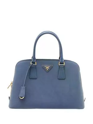 Prada 2013-2026 Medium Saffiano Lux Promenade Satchel - Blue