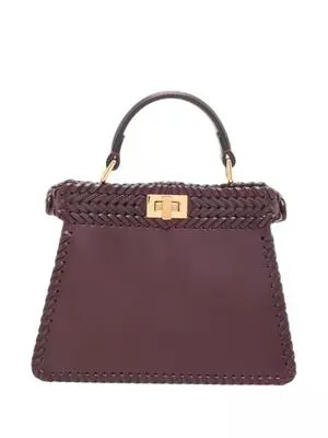 Fendi Petite Woven Leather Peekaboo Satchel