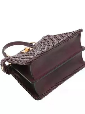 Fendi Petite Woven Leather Peekaboo Satchel