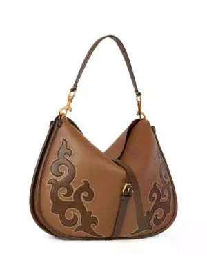 Etro Maxi Leather Pony Bag With Texan Embroidery