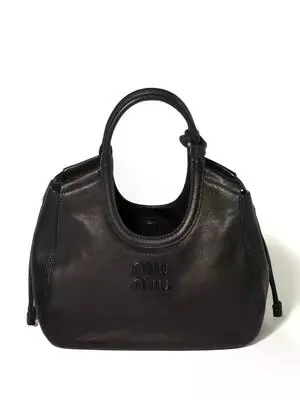Miu Miu Ivy Nappa Leather Tote Bag - Black