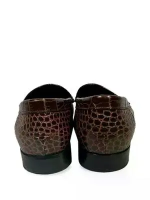 Manolo Blahnik 2020s Ralone Croc-effect Leather Loafers