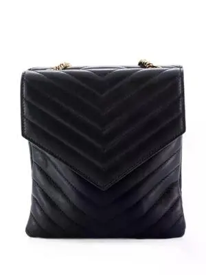 Saint Laurent Double Flap Bag Chevron Leather Shoulder Bag