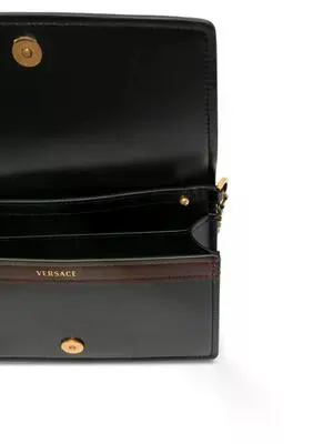 Versace Medusa Plaque Chain Shoulder Bag - Black