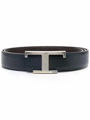 TOD'S T Logo Buckle Belt - Blue